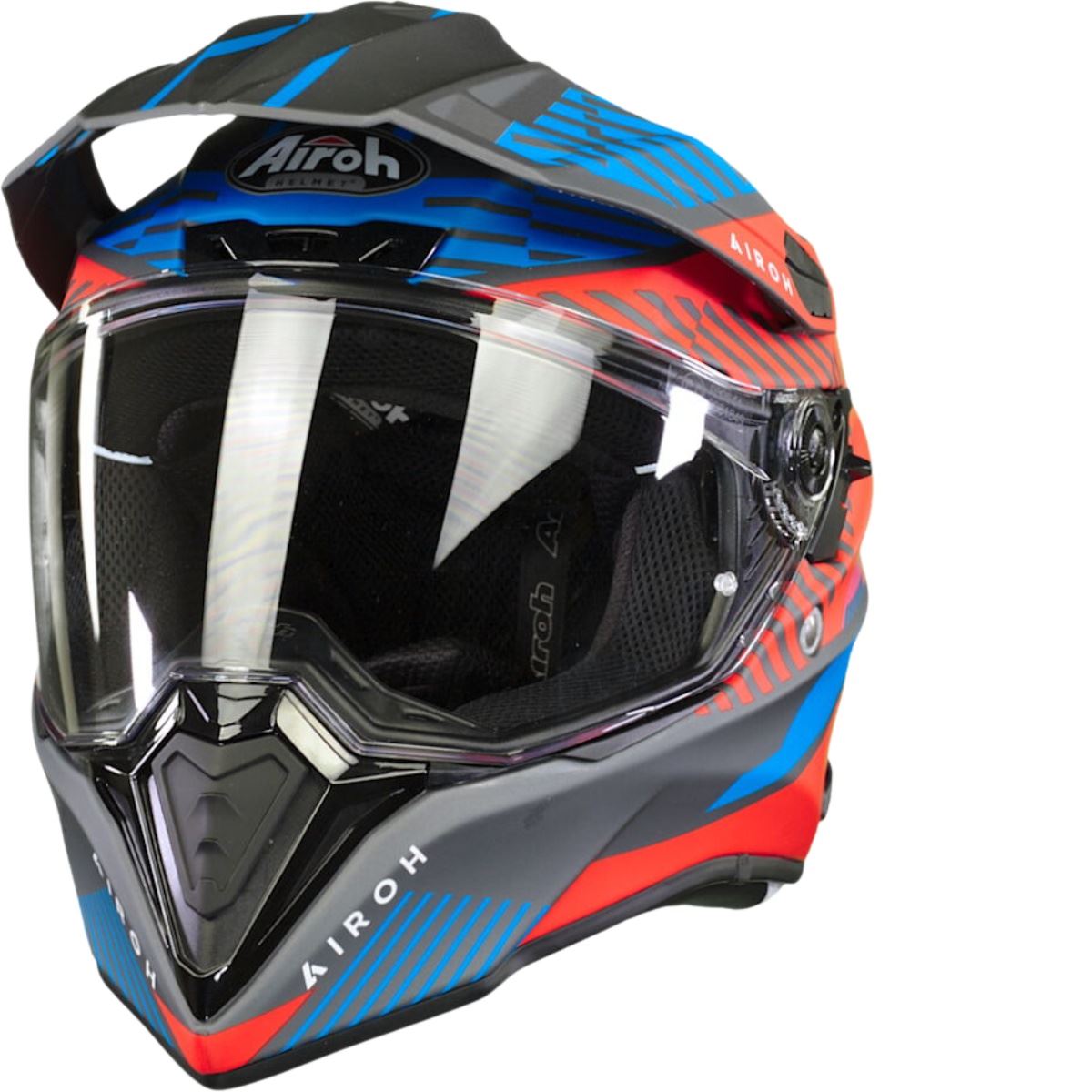 Capacete Airoh Commander Boost Vermelho/Azul Fosco - Grid Motors