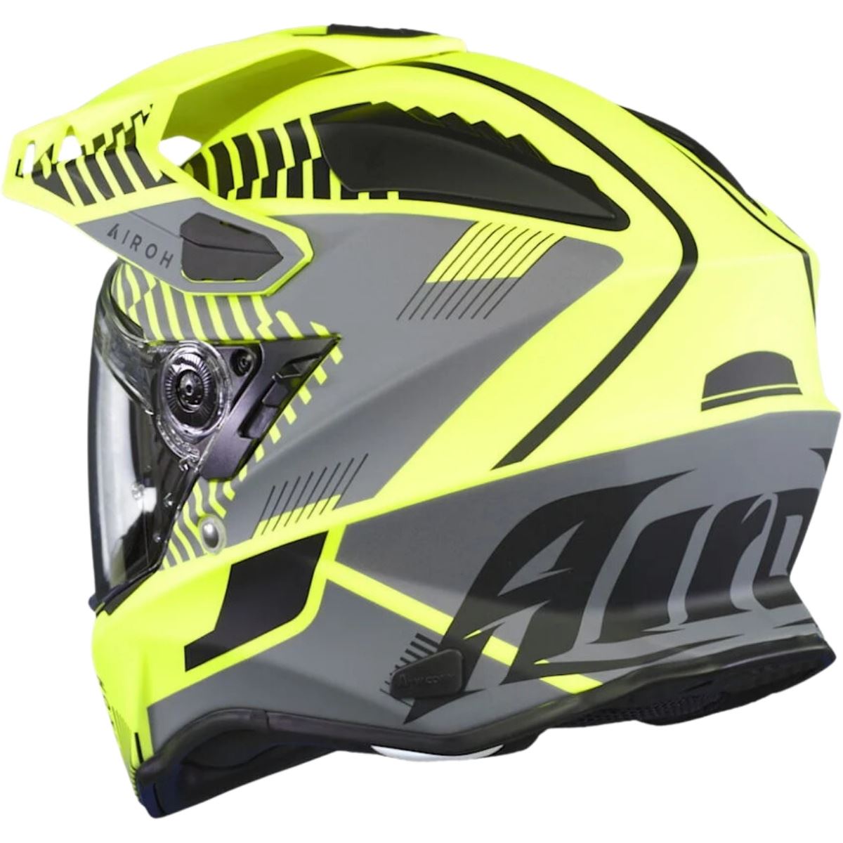 Capacete Airoh Commander Boost Preto/Cinza/Amarelo Fluor Fosco - Grid ...