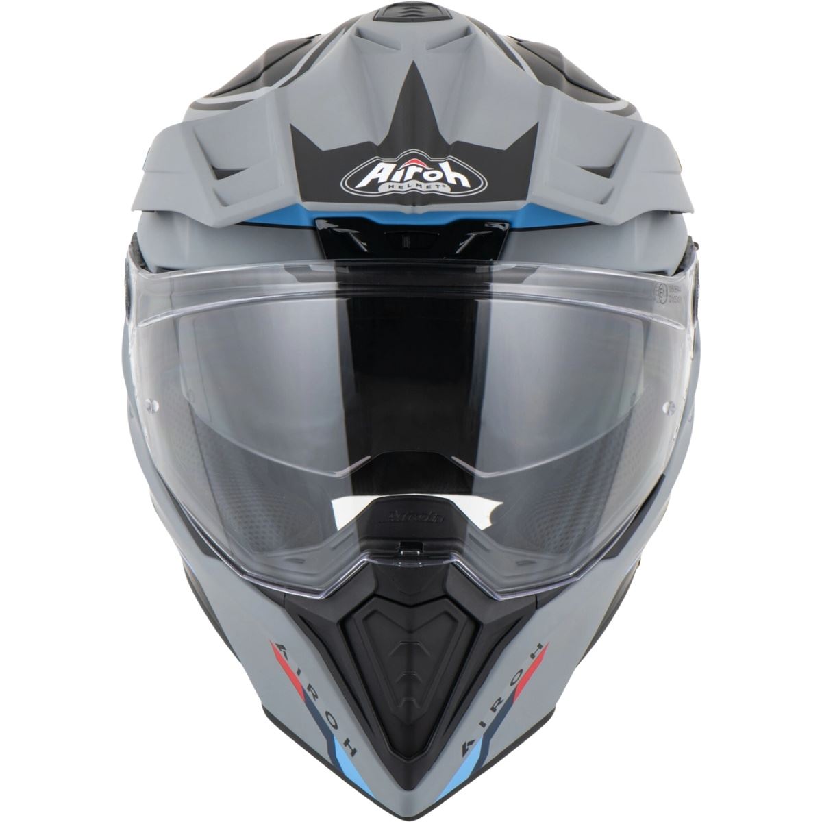 Capacete Airoh Commander Factor Cinza/Azul/Vermelho Fosco - Grid Motors