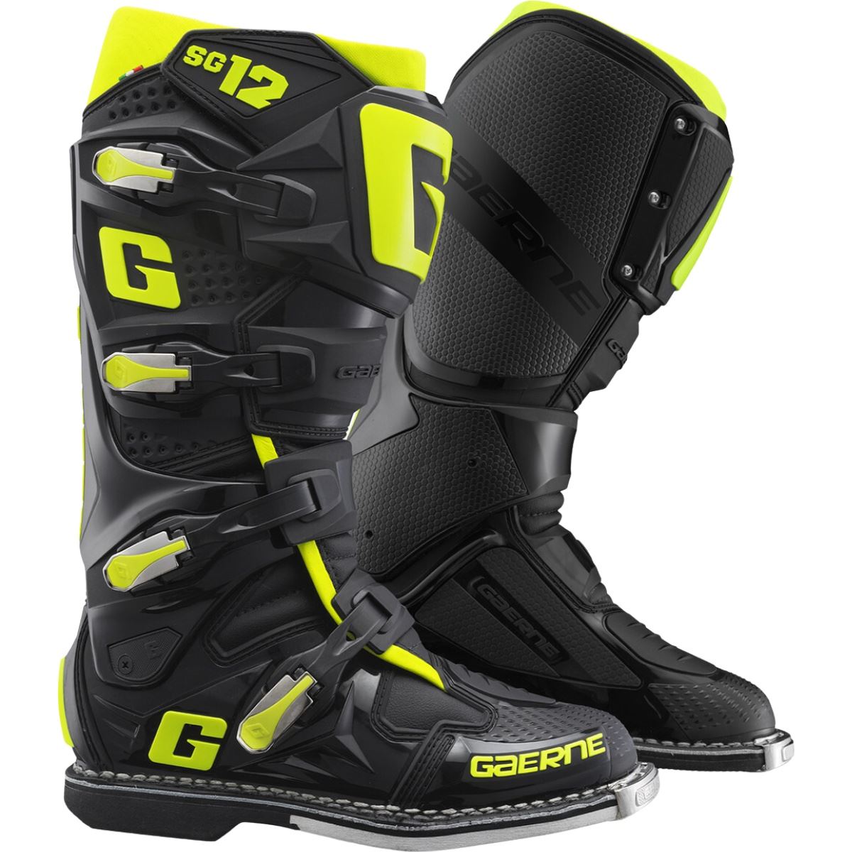 Bota Gaerne SG12 - Preta/Amarelo Fluor - Grid Motors