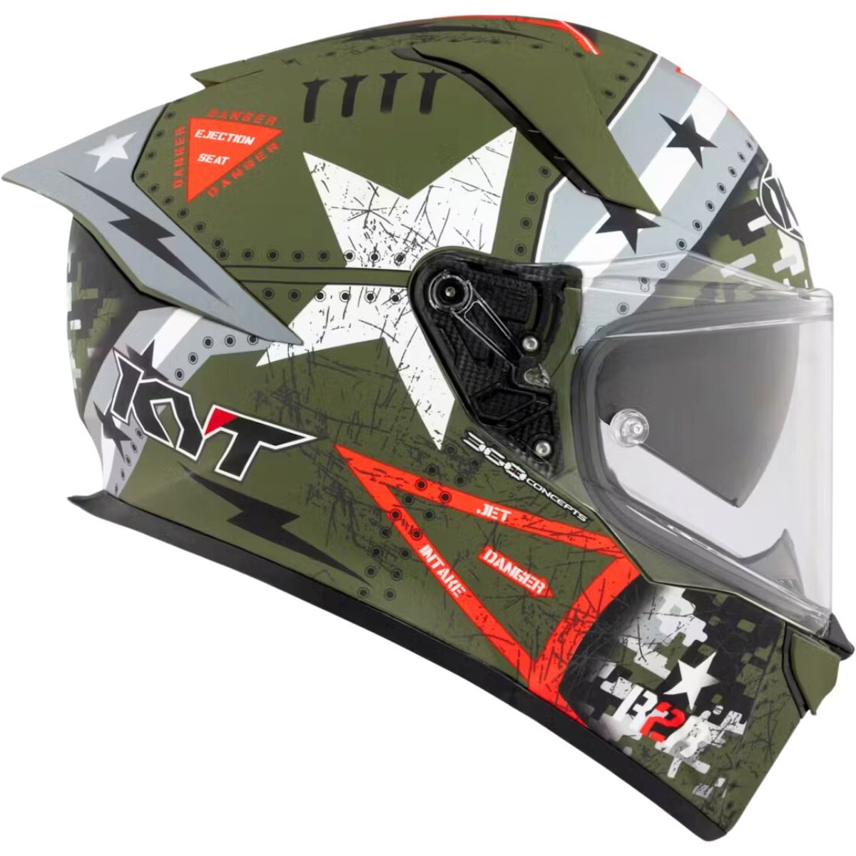 Capacete KYT R2R Assault - Verde Fosco - Grid Motors