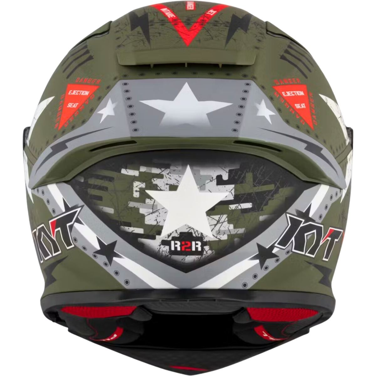 Capacete KYT R2R Assault - Verde Fosco - Grid Motors