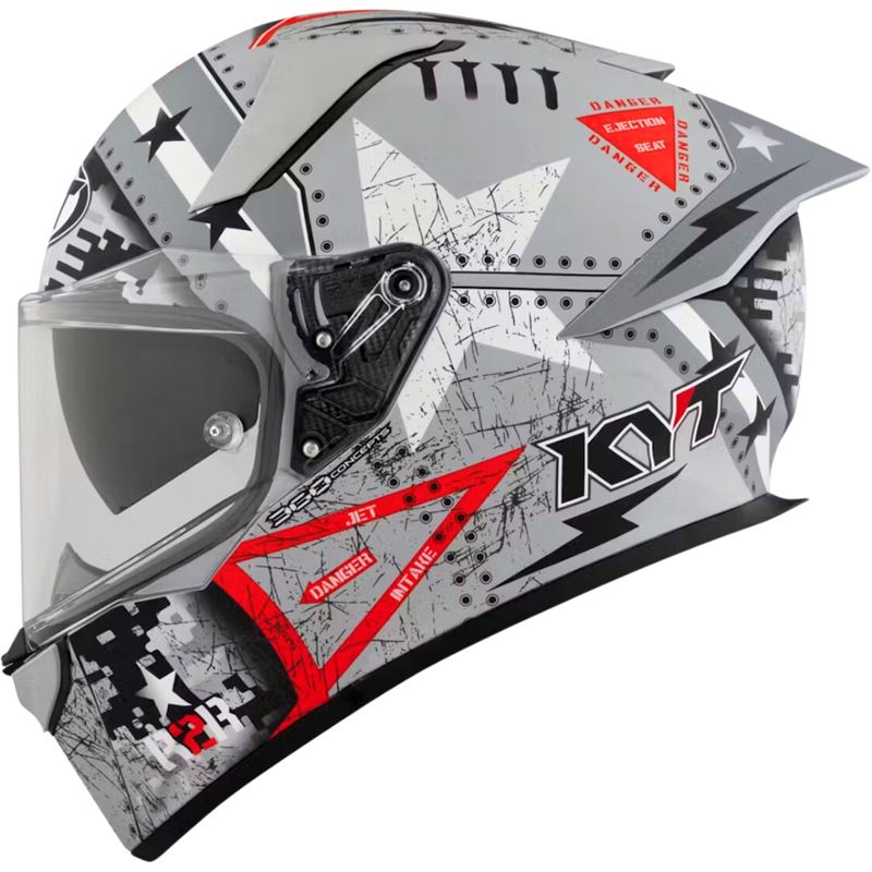Capacete KYT R2R Assault - Cinza Fosco - Grid Motors