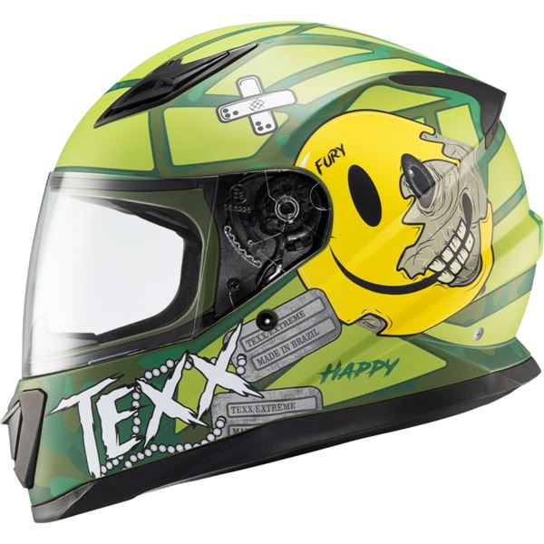 Capacete Texx Hawk Fury - Verde/Amarelo - Grid Motors