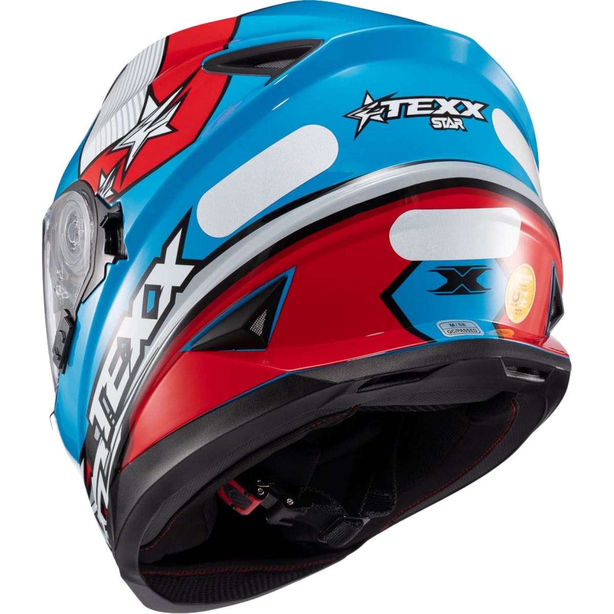 Capacete Texx Wing Superstar - Azul/Vermelho/Branco - Grid Motors