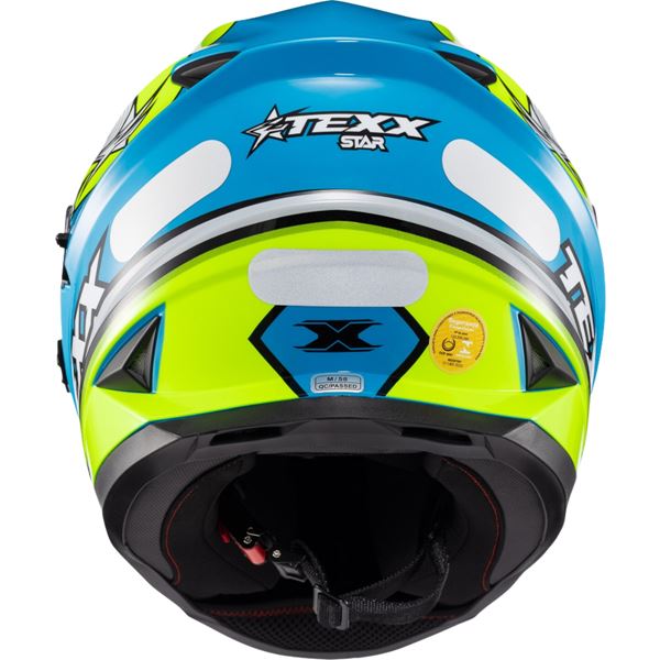 Capacete Texx Wing Superstar - Azul/Verde/Branco - Grid Motors