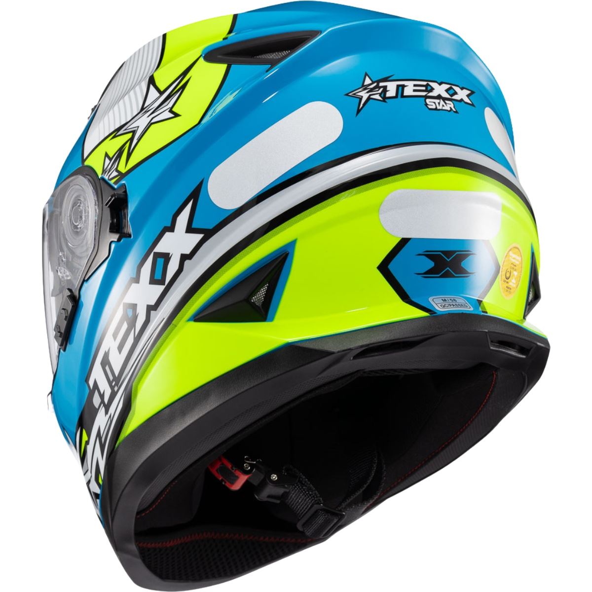 Capacete Texx Wing Superstar - Azul/Verde/Branco - Grid Motors