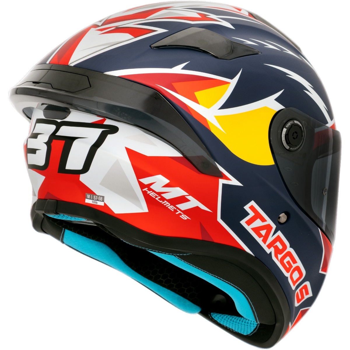 Capacete MT Targo S Pedro Acosta 2023 A7 - Azul Escuro Fosco - Grid Motors