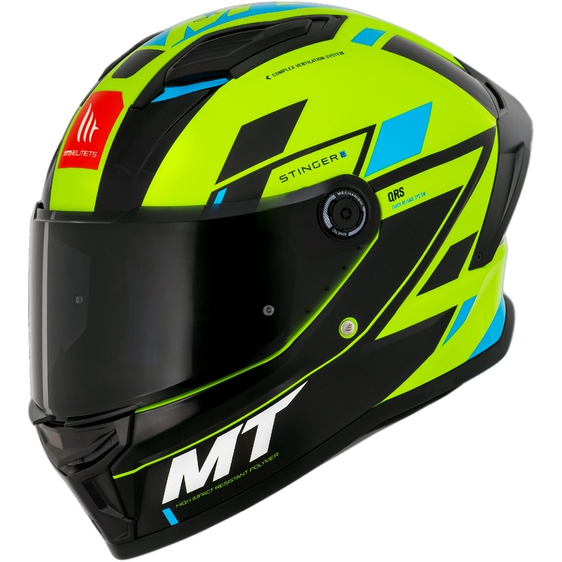 Capacete MT Stinger 2 Zivze C3 - Preto/Amarelo Fluor - Grid Motors