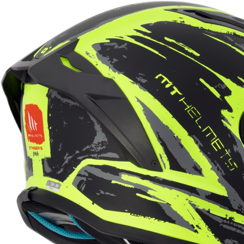 Capacete MT Stinger 2 Sketch C1 - Preto/Amarelo Fluor - Grid Motors