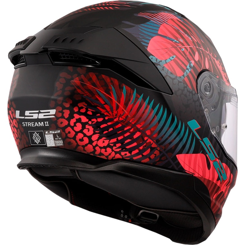 Capacete LS2 Stream 2 Jungle - Preto/Rosa/Azul Fosco - Grid Motors