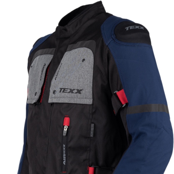 Jaqueta Texx Armor Preto/Azul/Vermelho/Cinza - Grid Motors