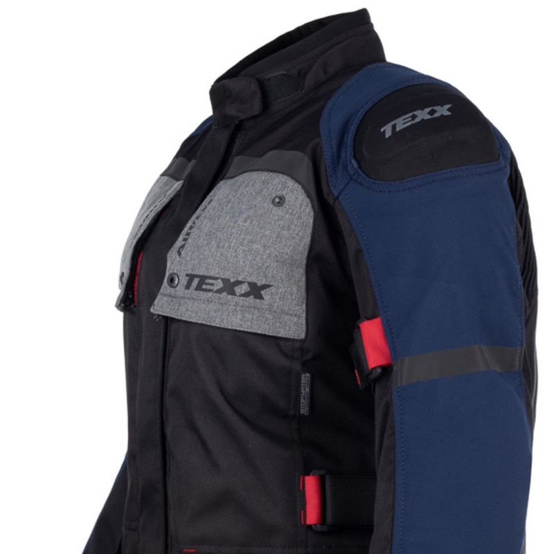 Jaqueta Texx Armor Preto/Azul/Vermelha/Cinza (Feminina) - Grid Motors