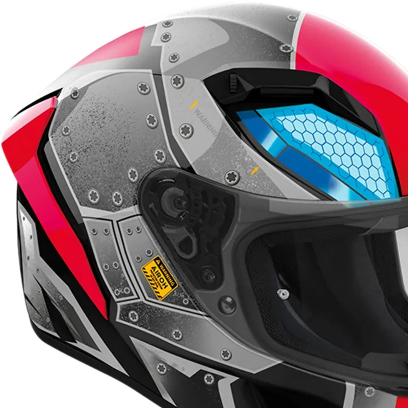 Capacete Airoh Connor BOT Cinza/Vermelho - Grid Motors
