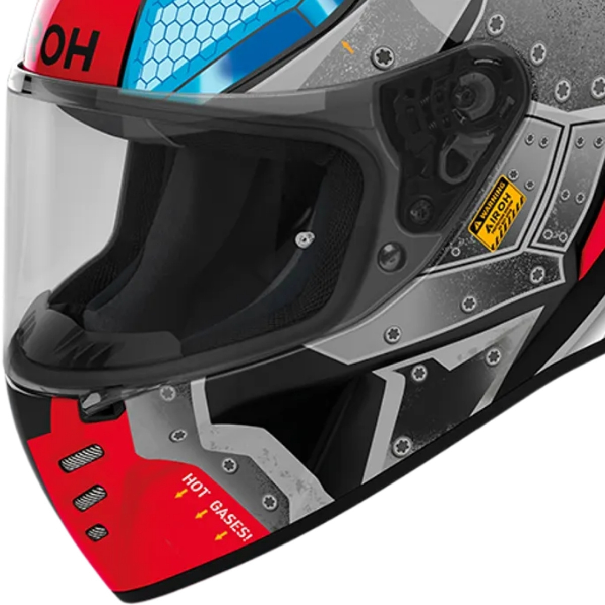 Capacete Airoh Connor BOT Cinza/Vermelho - Grid Motors