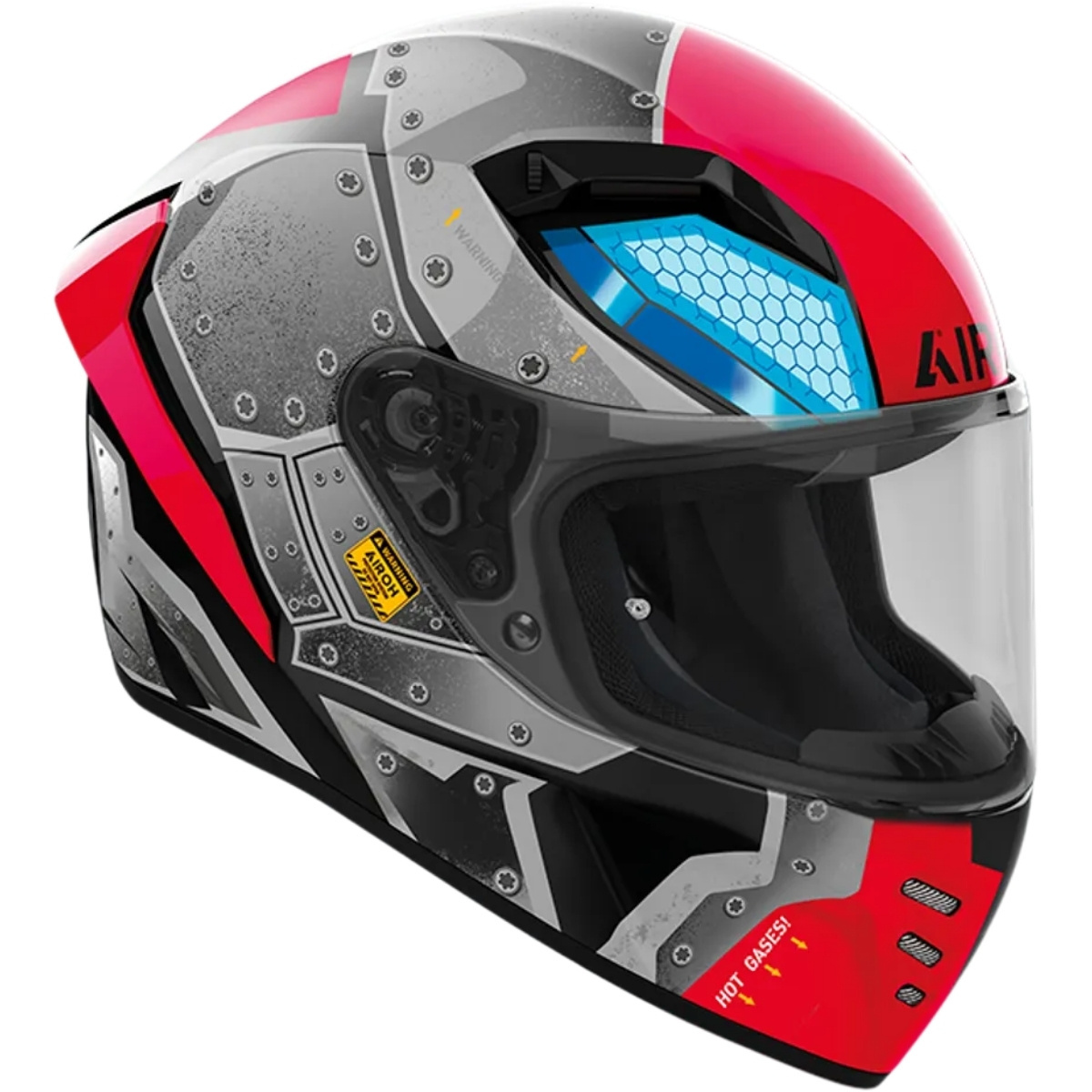 Capacete Airoh Connor BOT Cinza/Vermelho - Grid Motors