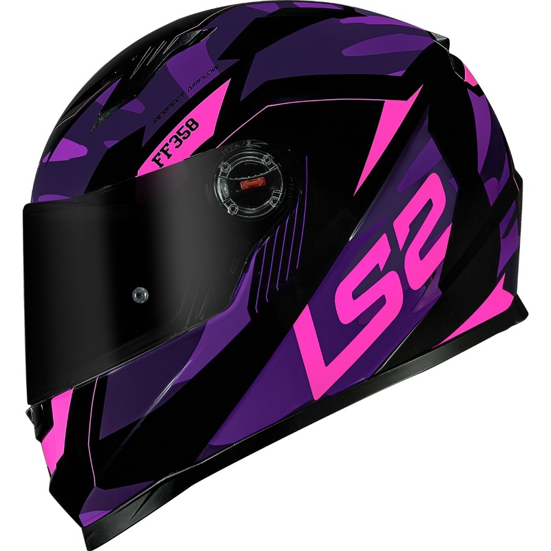 Capacete LS2 FF358 Tank - Rosa/Roxo/Preto - Grid Motors