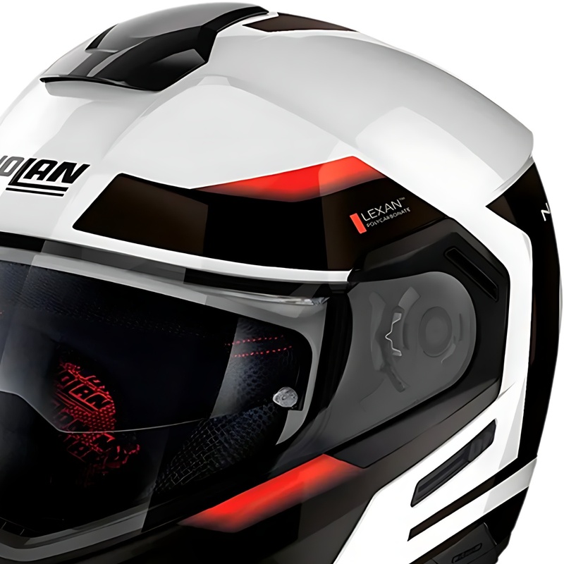 Capacete Nolan N90-3 Reflector - Preto/Branco/Vermelho (Articulado) - Grid Motors