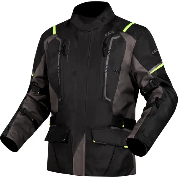 Jaqueta LS2 Narvik Cinza/Preto/Amarelo (Impermeável) - Grid Motors