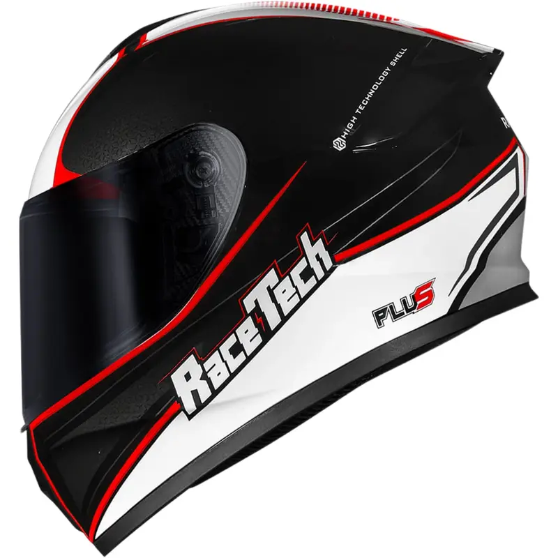 Capacete Race Tech Hit Plus - Preto/Branco - Grid Motors