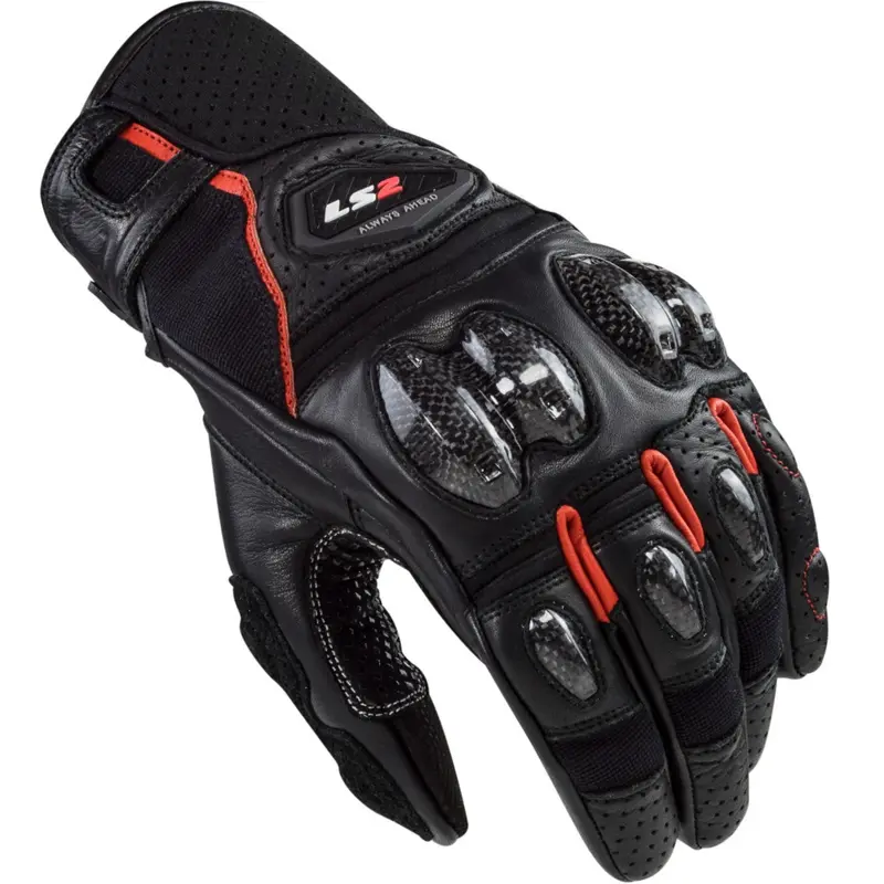 Luva LS2 Spark 2 - Preto/Vermelho - Grid Motors