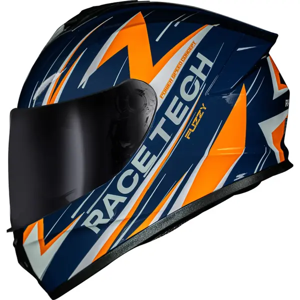 Capacete Race Tech Hit Fuzzy - Azul/Laranja - Grid Motors