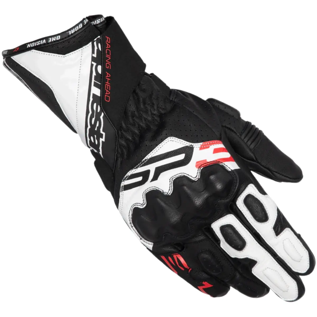 Luva Alpinestars SP 3 - Preto/Branco/Vermelho Fluor - Grid Motors