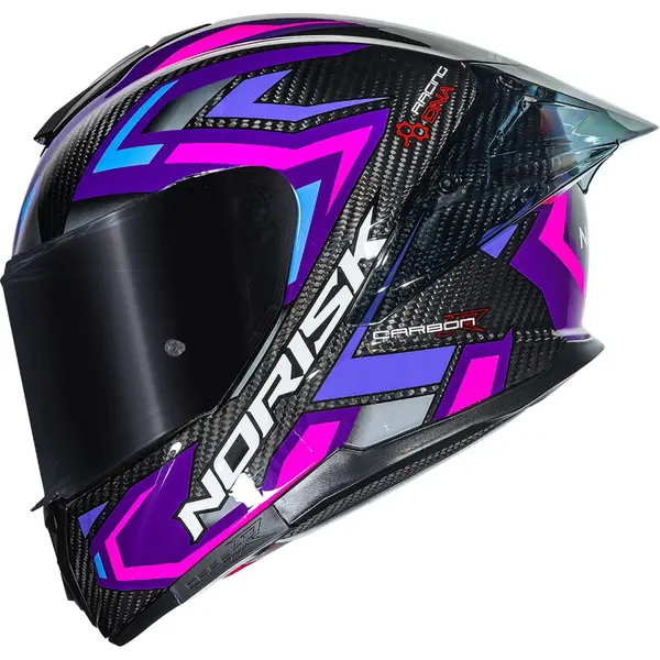 Capacete Norisk Carbon R Spot - Roxo/Rosa - Grid Motors