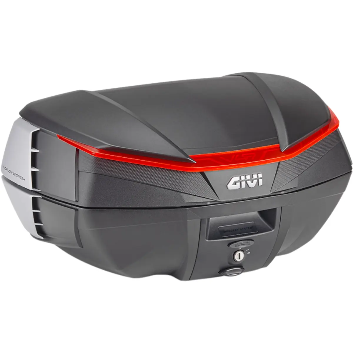 Baú / Bauleto Givi V49N Air Monokey Preto/Vermelho - 49 Litros - Grid ...