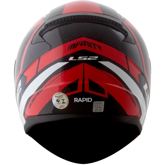 Capacete LS2 FF353 Rapid Infinity Preto/Vermelho/Branco Brilho - Grid ...