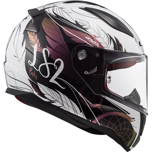 Capacete LS2 FF353 Rapid Boho Branco/Preto/Rosa Brilho - Grid Motors