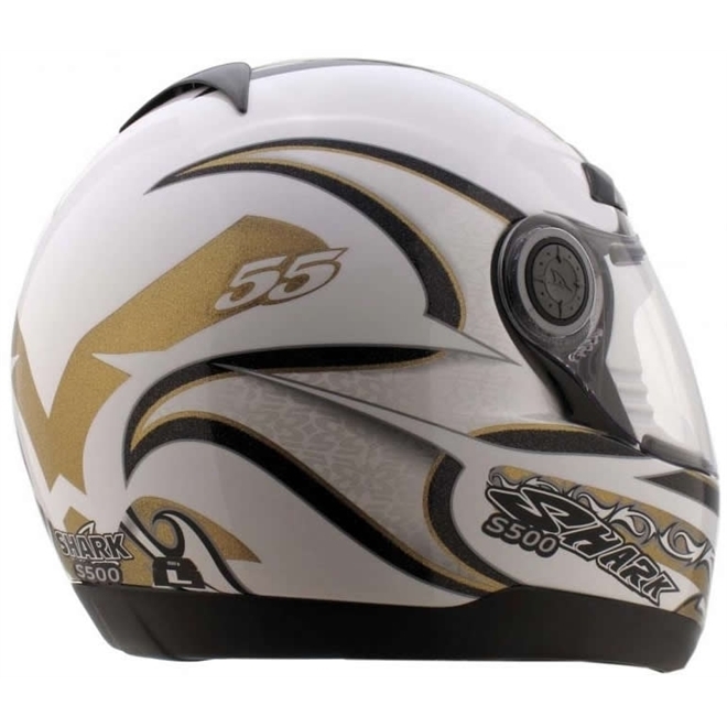 Capacete Shark S500 Air Replica Laconi WQW (Branco/Dourado) - Grid Motors