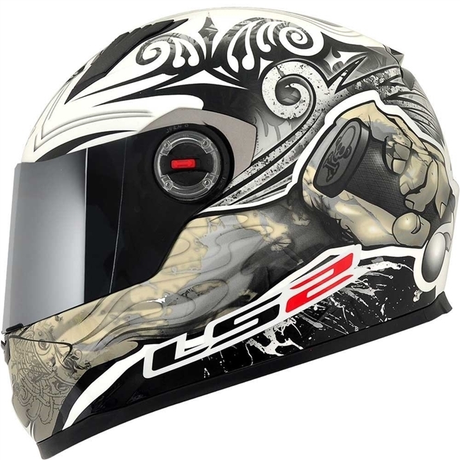 Capacete LS2 FF358 Rage Branco/Preto - Grid Motors