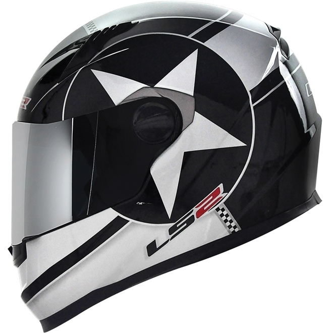 Capacete LS2 FF358 Star Preto/Branco - Grid Motors
