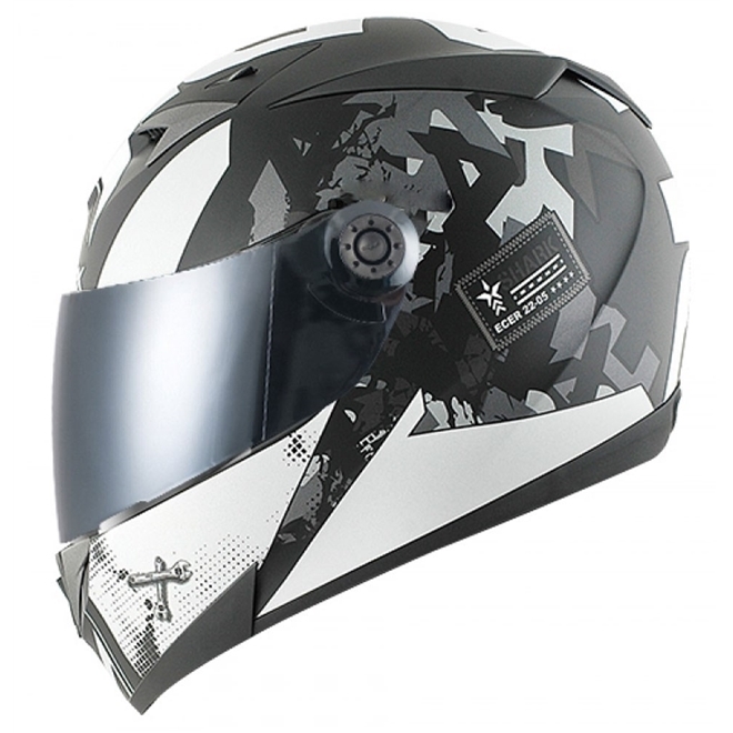Capacete Shark S700 Trax KSA Special Edition Preto/Branco - Grid Motors