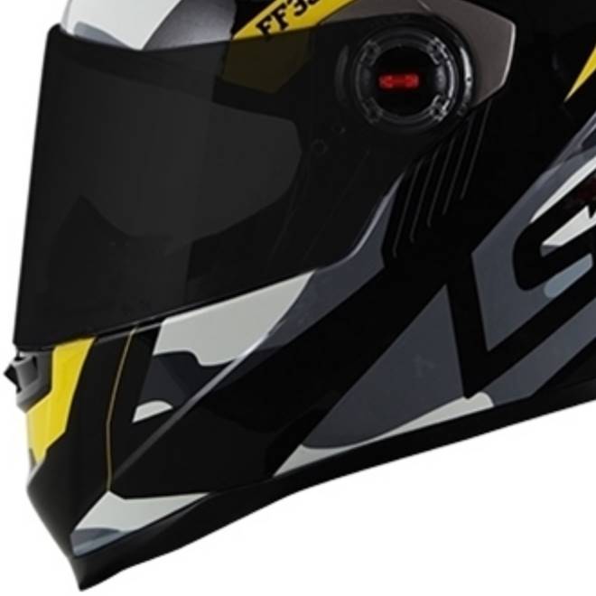 Capacete LS2 FF358 Tank Preto/Amarelo Brilho - Grid Motors