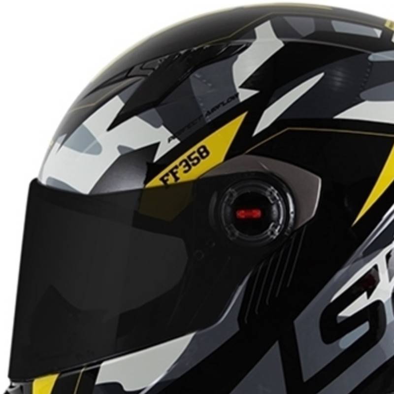 Capacete LS2 FF358 Tank Preto/Amarelo Brilho - Grid Motors