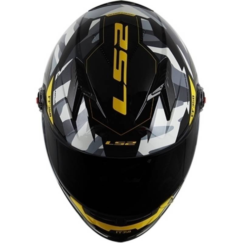 Capacete LS2 FF358 Tank Preto/Amarelo Brilho - Grid Motors