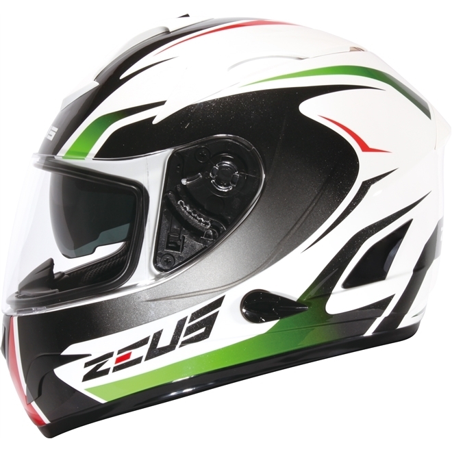 Capacete Zeus 806A II32 Alva 2 Branco/Verde Fluor - Grid Motors