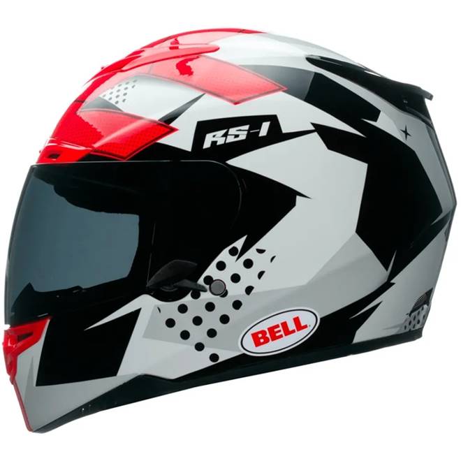 Capacete Bell RS-1 Topo Snow Camo Branco/Preto/Vermelho - Grid Motors