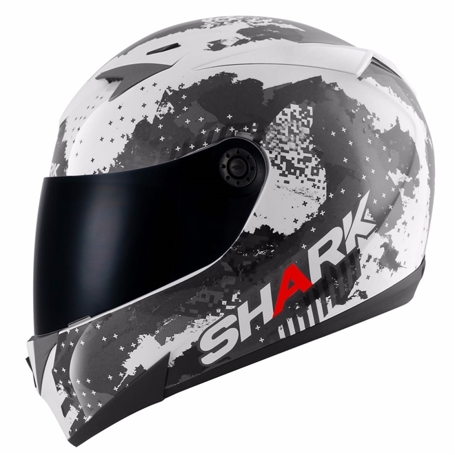 Capacete Shark S700 Squad WKR Cinza/Branco - Grid Motors