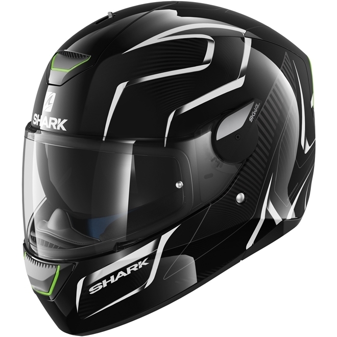 Capacete Shark Skwal LED Flynn KWA Preto/Branco - Grid Motors