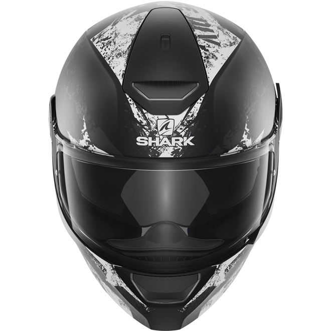 Capacete Shark Skwal LED Trooper Matt KAW Preto/Branco Fosco - Grid Motors