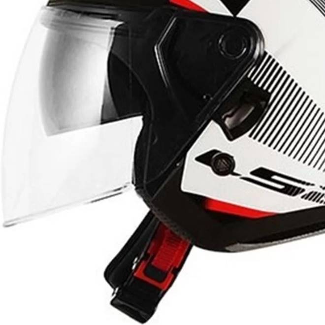 Capacete LS2 OF586 Bishop Tyrell Branco/Preto - Grid Motors