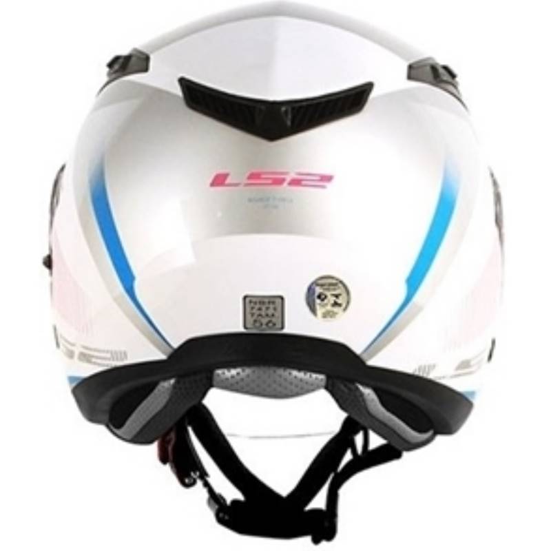 Capacete LS2 OF586 Bishop Tyrell Branco/Rosa - Grid Motors