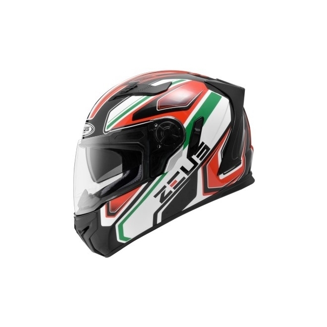 Capacete Zeus 813 Track Start AN5 Preto/Verde/Vermelho - Grid Motors