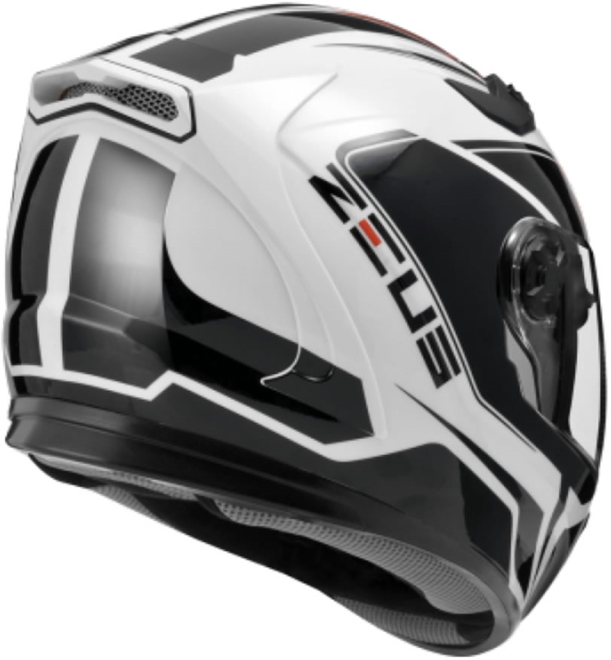 Capacete Zeus 813 Track Podium AN6 Branco/Preto - Grid Motors