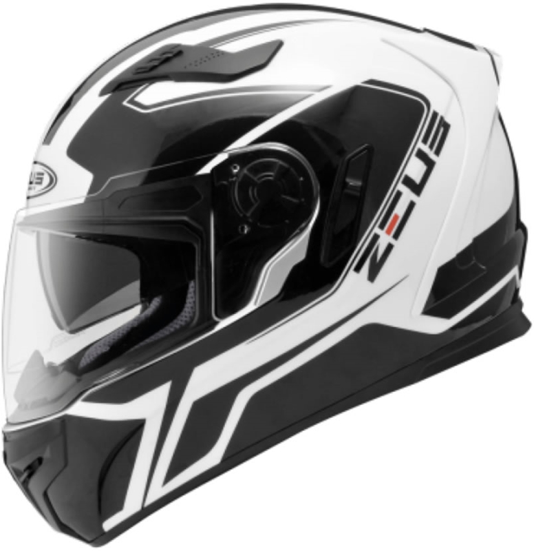 Capacete Zeus 813 Track Podium AN6 Branco/Preto - Grid Motors