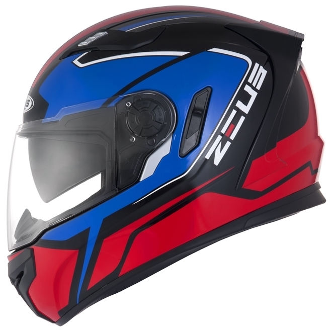 Capacete Zeus 813 Track Podium AN6 Preto/Azul/Vermelho - Grid Motors