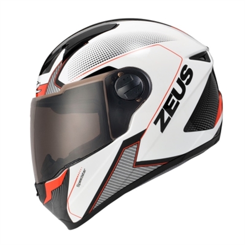 Capacete Zeus 811 Evo Speedster AL6 Branco/Preto/Vermelho - Grid Motors